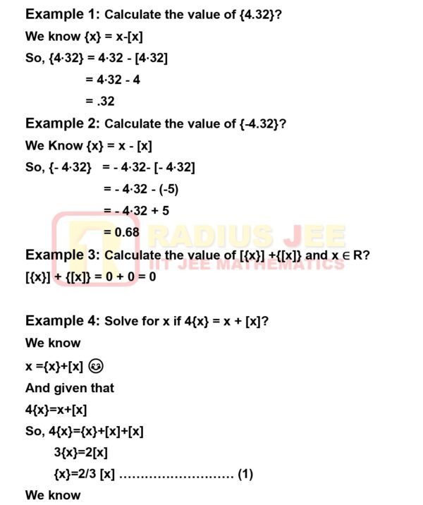 Fractional Part Function in Mathematics - RADIUS JEE